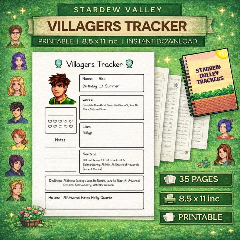 Stardew Valley Progress Tracker | Printable Game Checklist & Planner ...