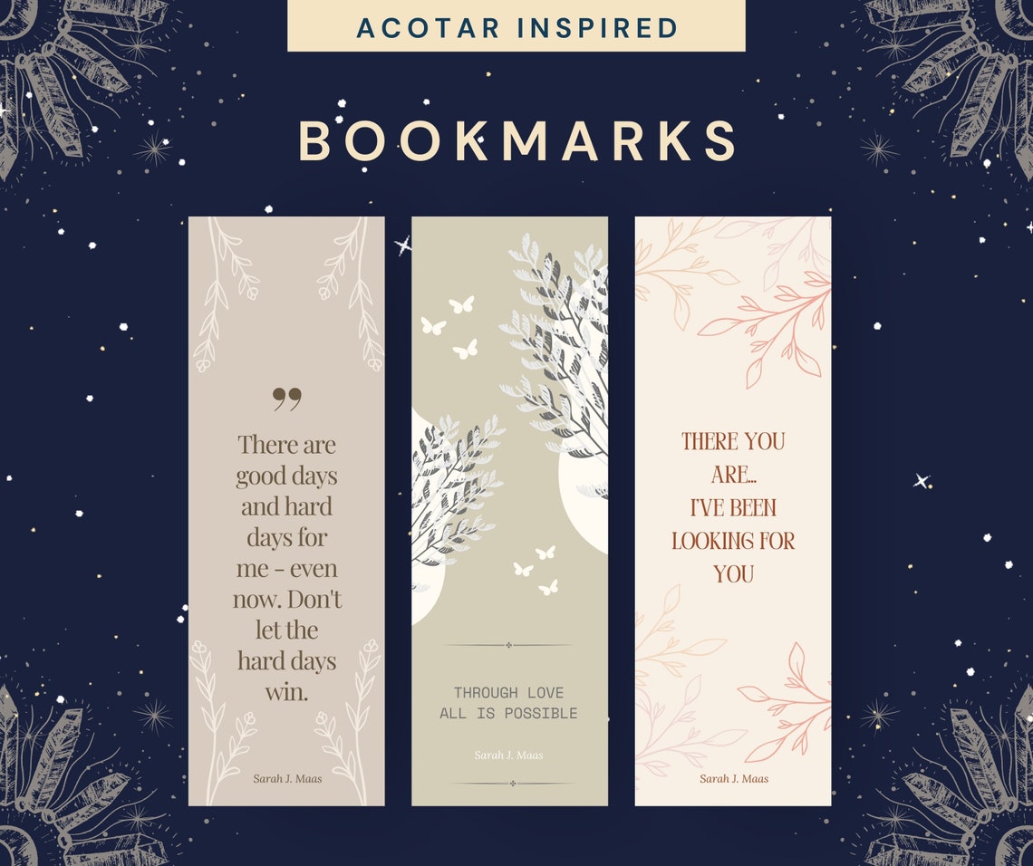 Acotar Inspired Quotes Bookmarks: Sarah J Maas ACOTAR (PDF File) - Etsy