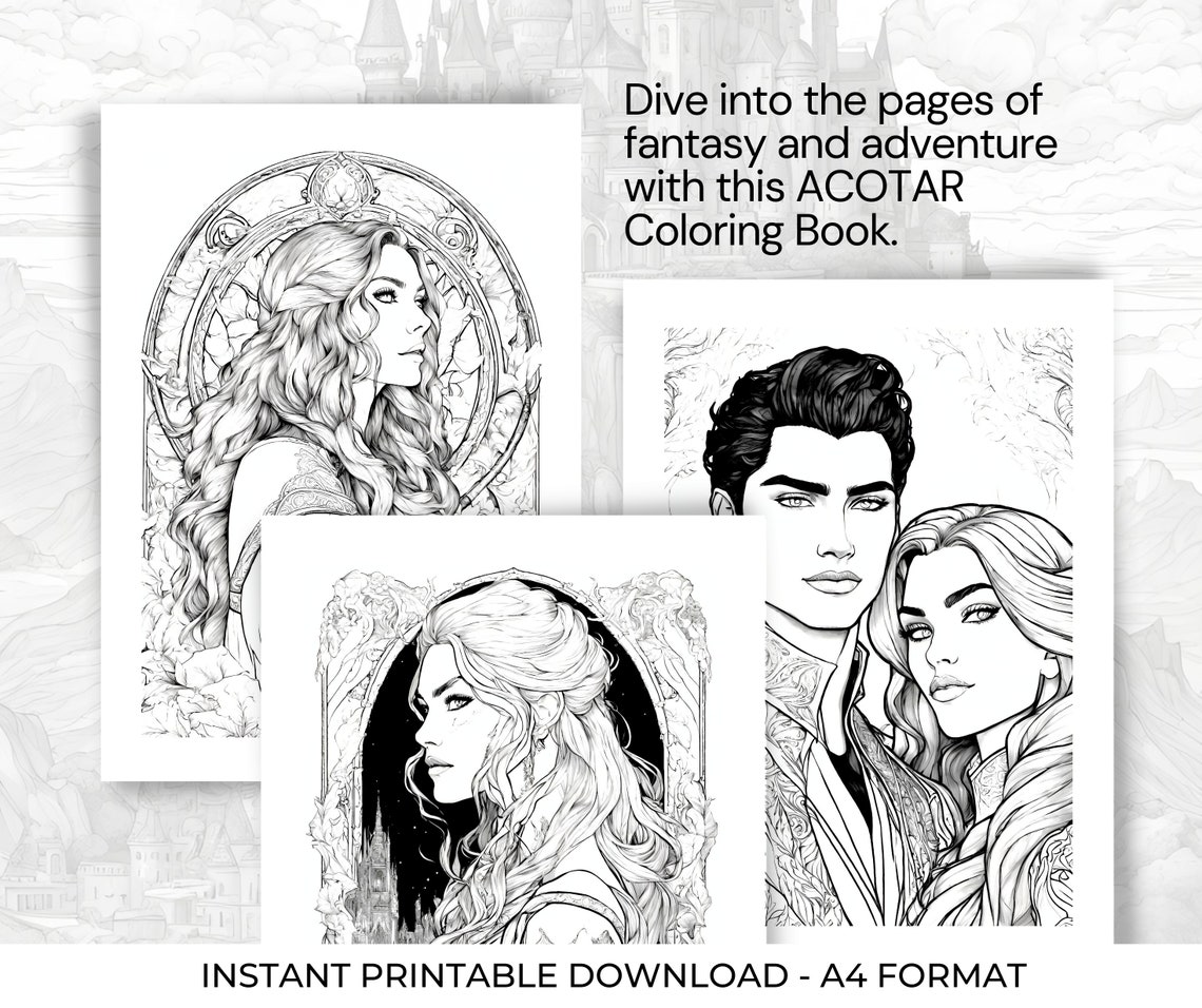ACOTAR Coloring Book Dive Into the Magical World of Sarah J Maas SJM ...