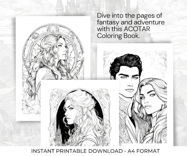 ACOTAR Coloring Book Dive Into the Magical World of Sarah J Maas SJM ...