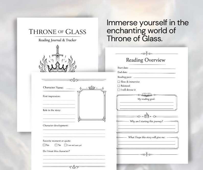 Throne of Glass Reading Journal & Coloring Book | Fantasy Fan Merch (40 ...