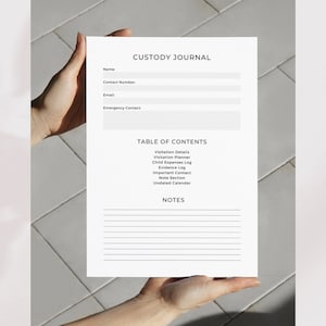 Printable Child Custody Journal: Co-parenting Planner (A4, Digital ...