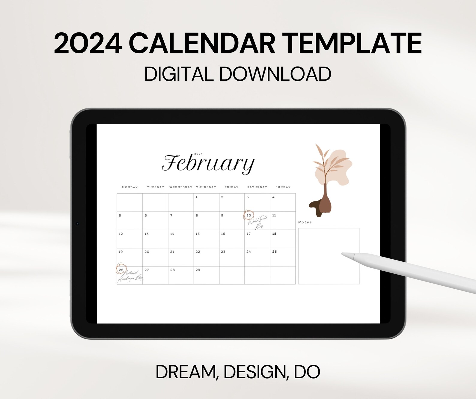 2024 Year Calendar Canva Template Editable and Printable 2024 Wall ...