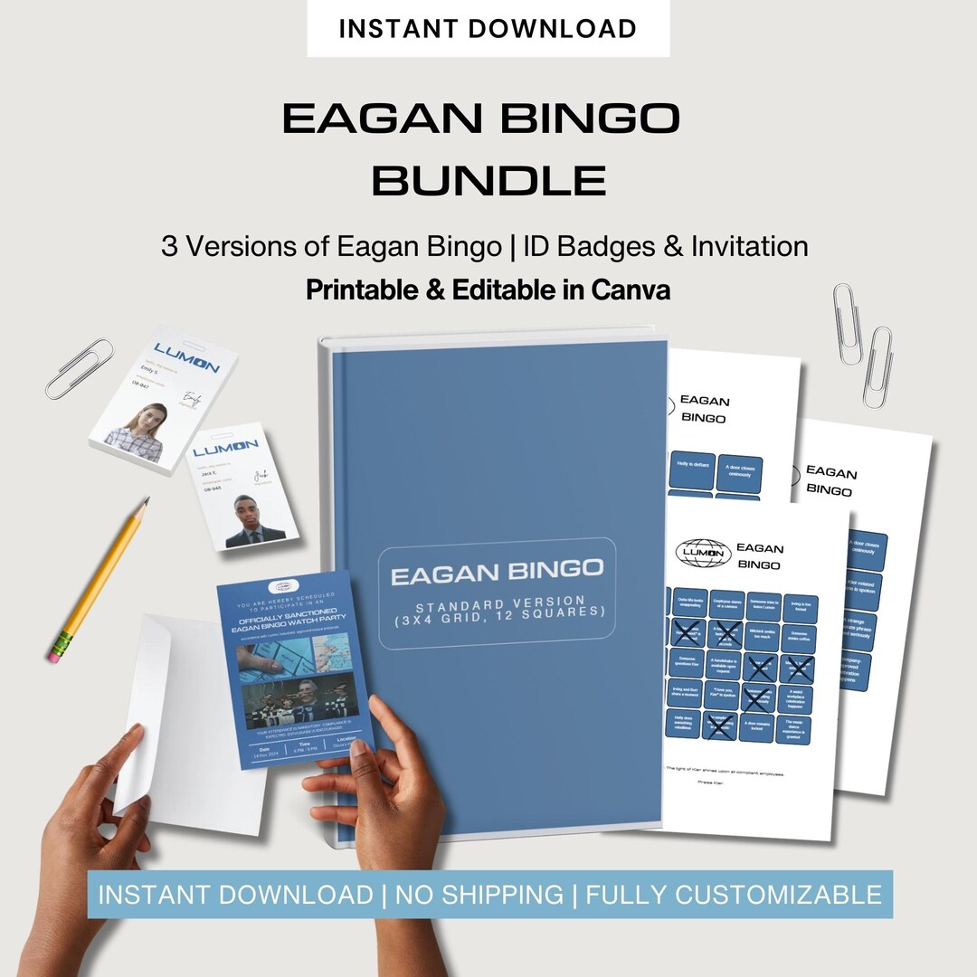 Eagan Bingo Bundle | Severance Themed Printable Game & Party Kit ...