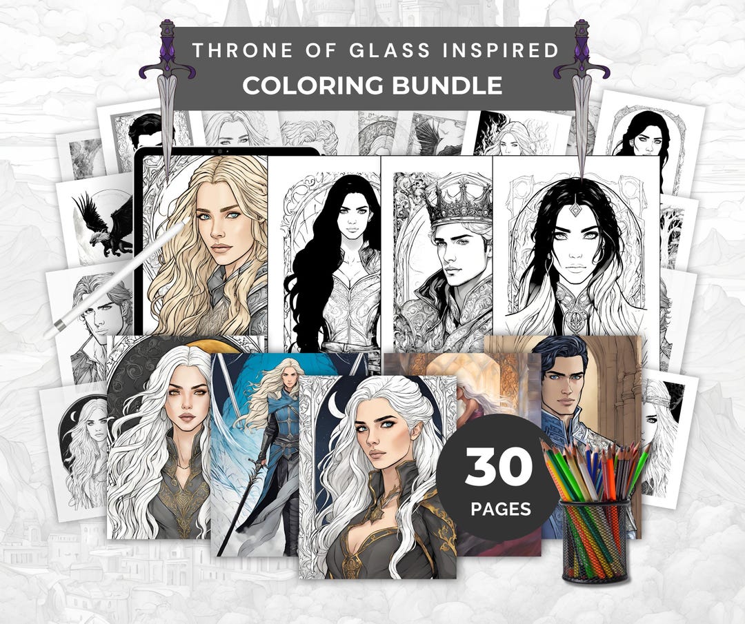 Throne of Glass Coloring Pages: SJM Fan Art (PDF Download) - Etsy