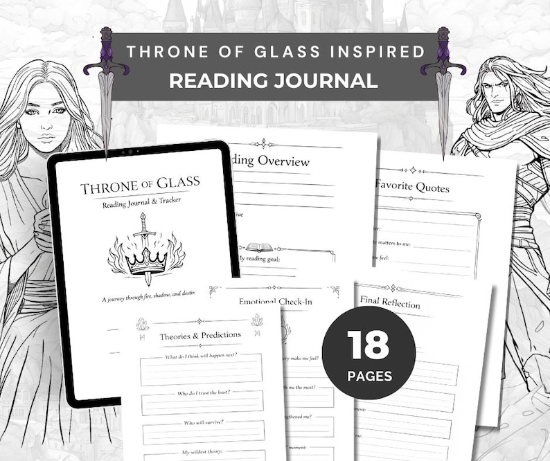 Throne of Glass Inspired Reading Journal | TOG Fan Merch | Fantasy Book ...