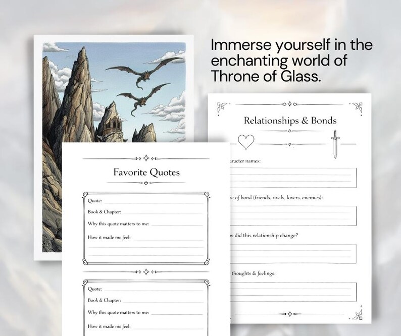 Throne of Glass Reading Journal & Coloring Book | Fantasy Fan Merch (40 ...