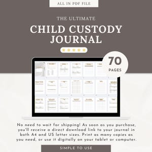 2025 Child Custody Journal: Co-parenting Planner, 70 Pages (PDF ...