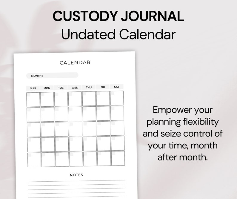 Printable Child Custody Journal: Co-parenting Planner (A4, Digital ...