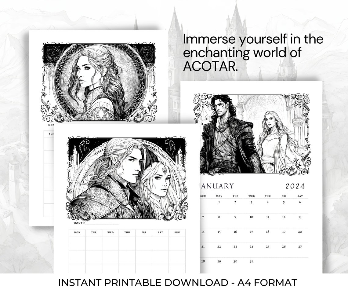ACOTAR Coloring Calendar Dive Into the Magical World of Sarah J Maas ...
