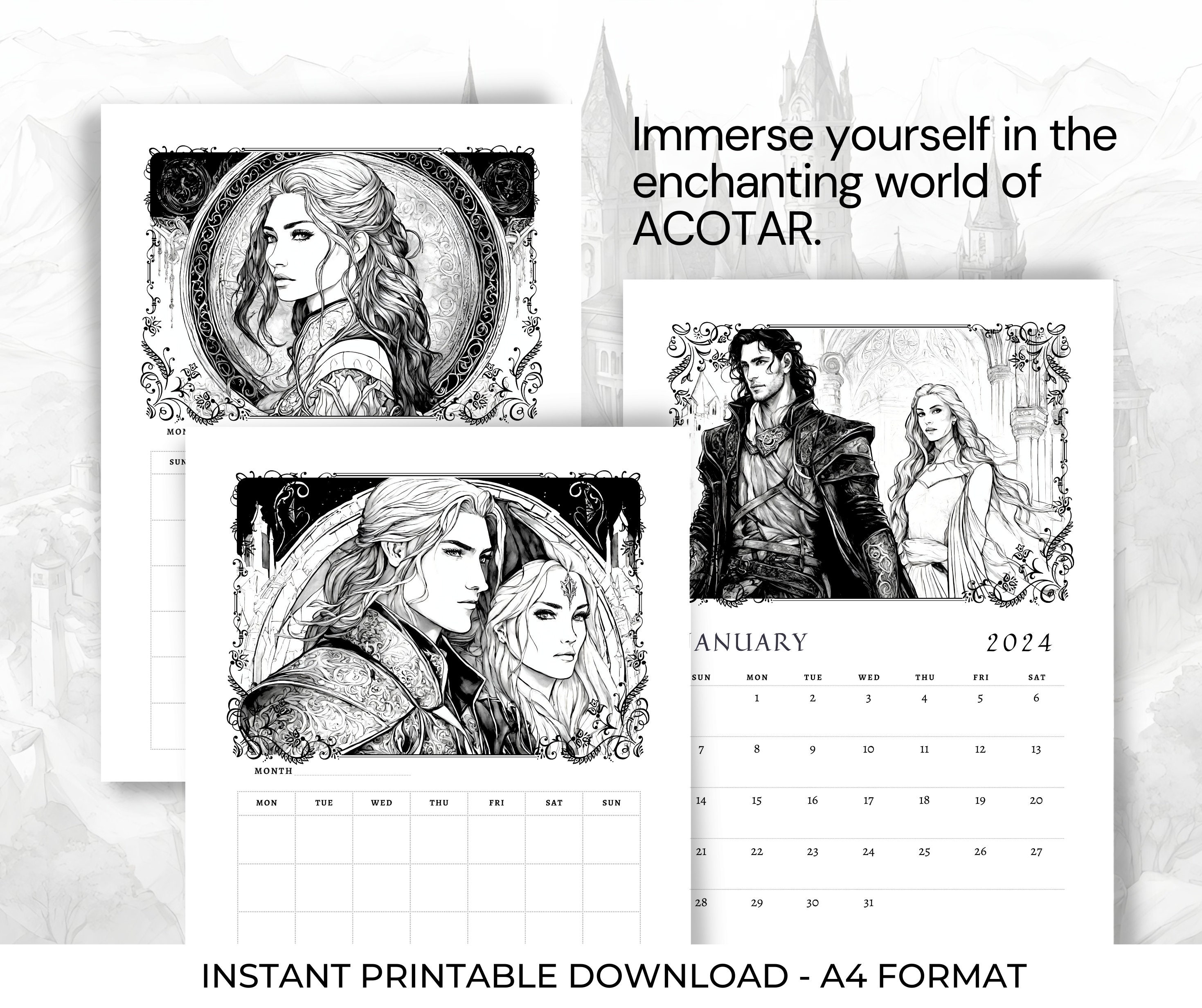 ACOTAR Coloring Calendar Dive Into the Magical World of Sarah J Maas ...
