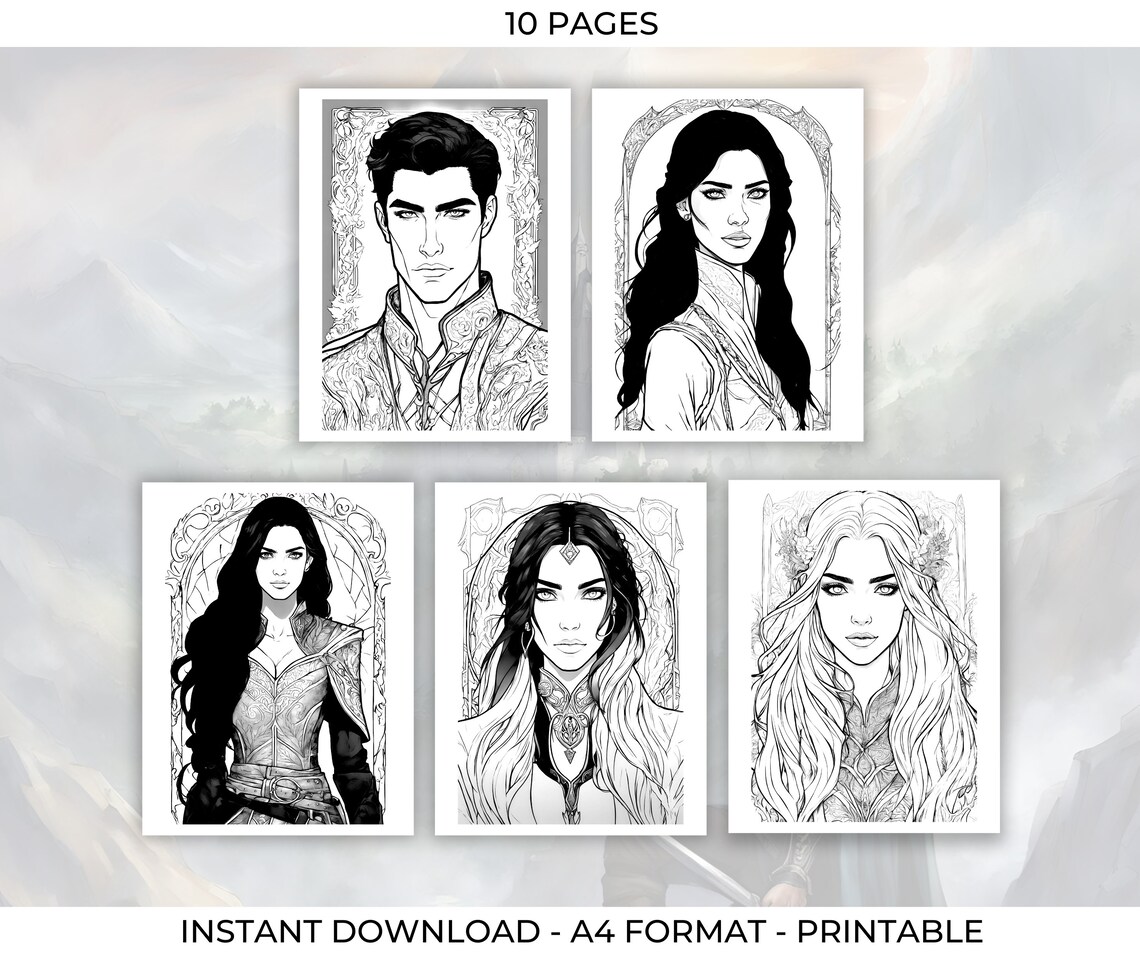 Throne of Glass Coloring Pages: SJM Fan Art (PDF Download) - Etsy