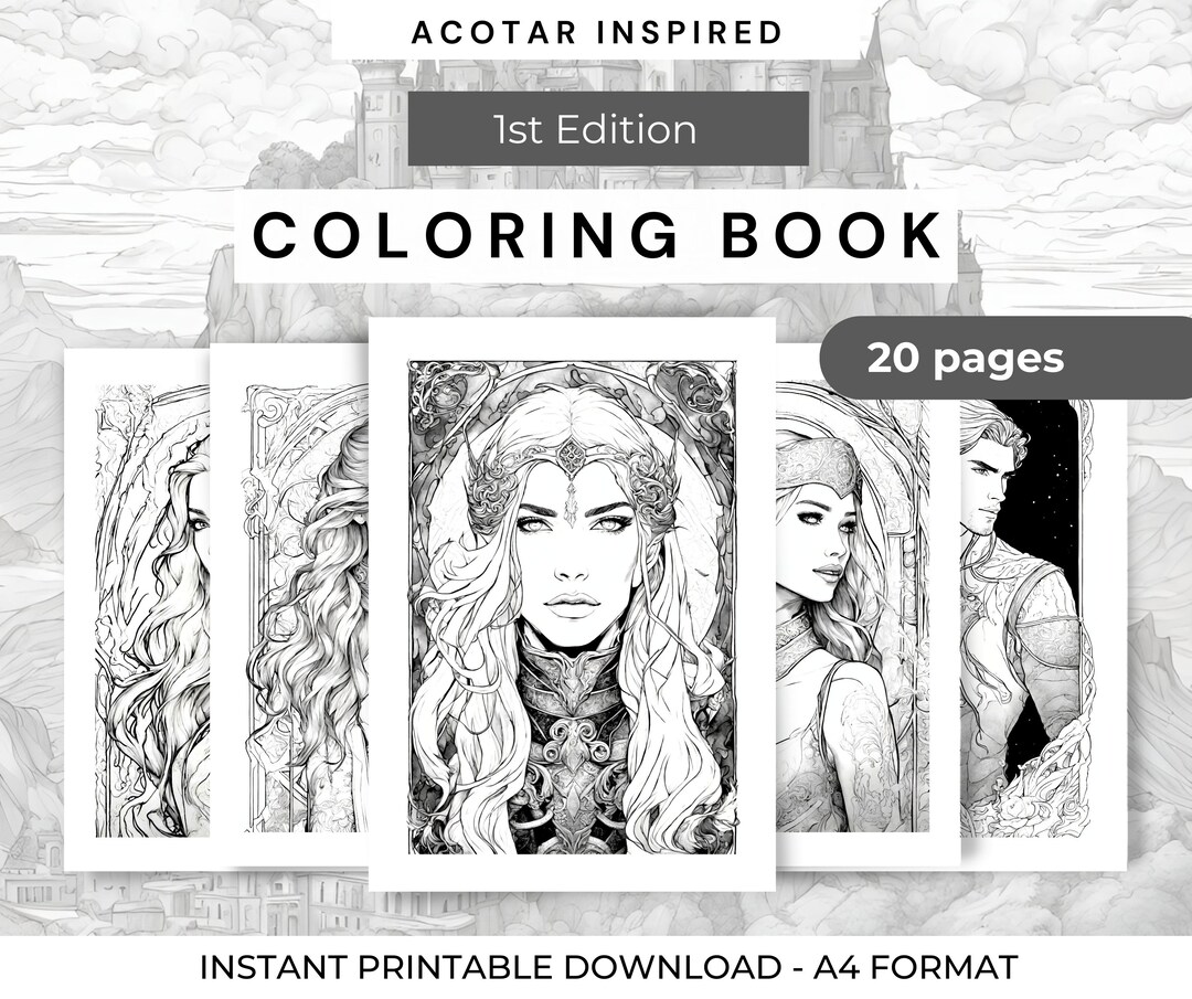 ACOTAR Coloring Book Dive Into the Magical World of Sarah J Maas SJM ...