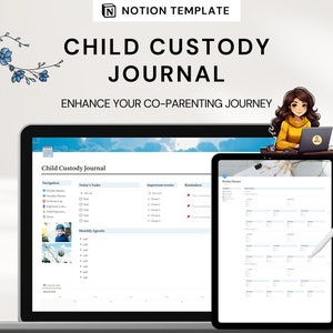 Child Custody Journal Notion Template: Co-parenting Planner (digital ...