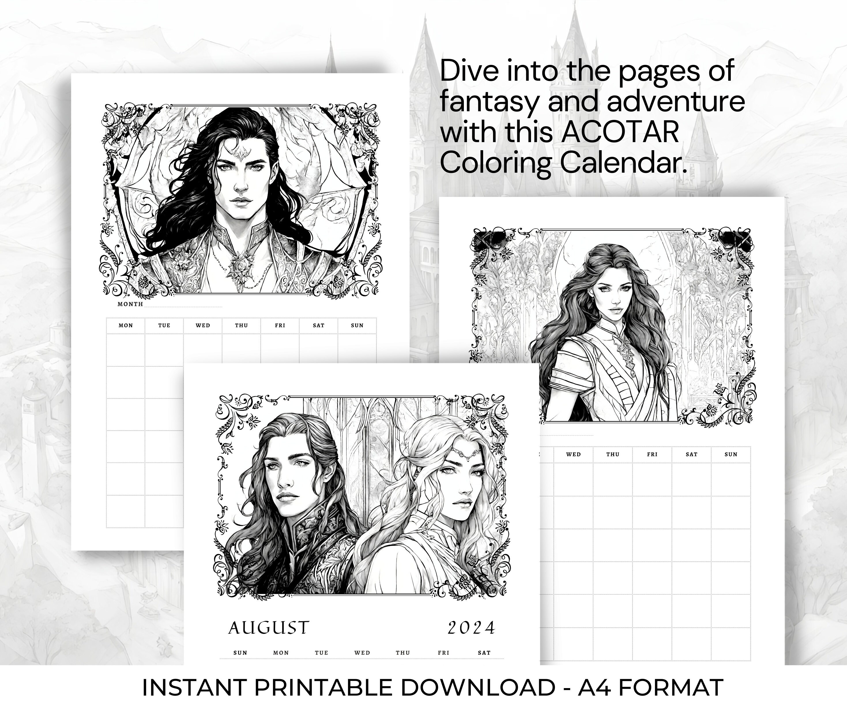 ACOTAR Coloring Calendar Dive Into the Magical World of Sarah J Maas ...