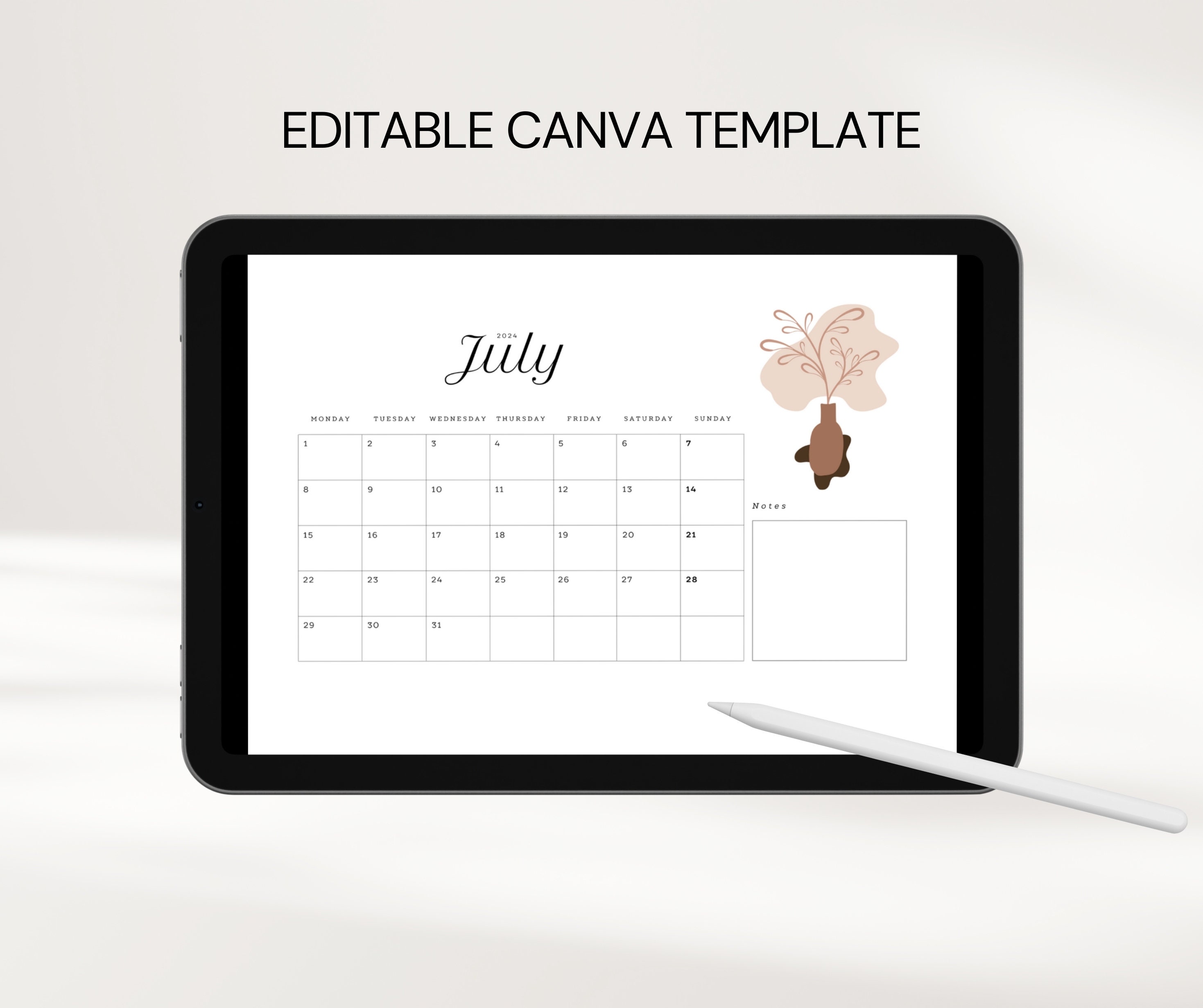 2024 Year Calendar Canva Template Editable And Printable 2024 Wall