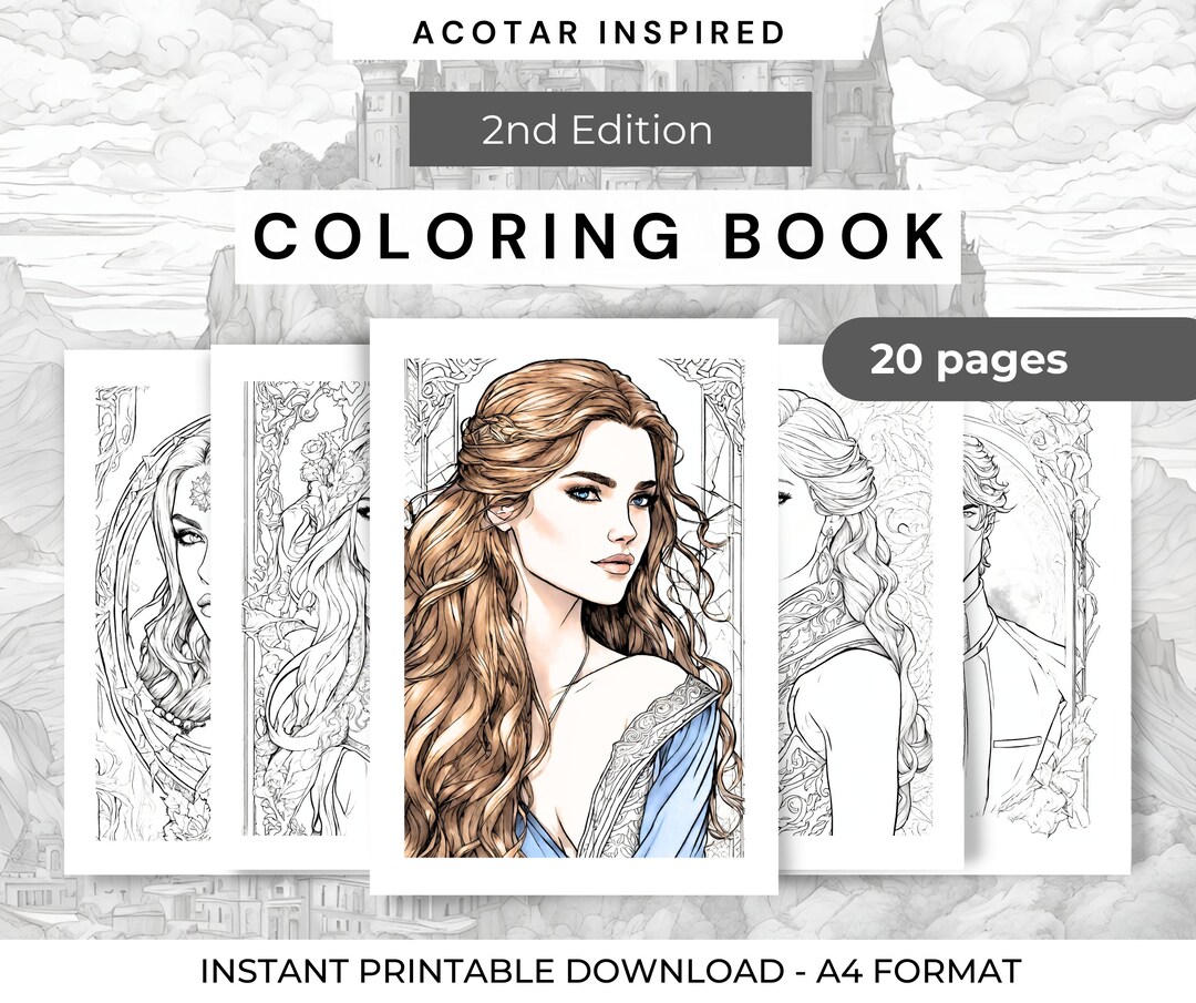 ACOTAR Coloring Book Dive Into the Magical World of Sarah J Maas SJM ...