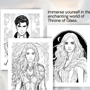 Throne of Glass Coloring Book: Fan Art, Rowan, Aelin, Dorian (PDF) - Etsy