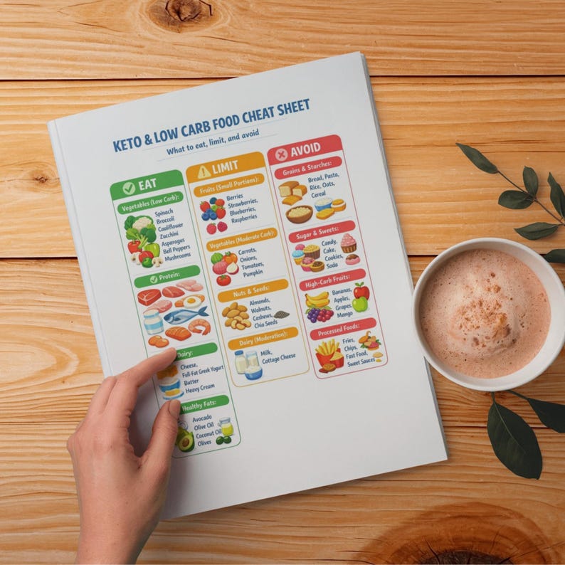 Keto & Low Carb Food Cheat Sheet | Visual Guide (digital Download) - Etsy