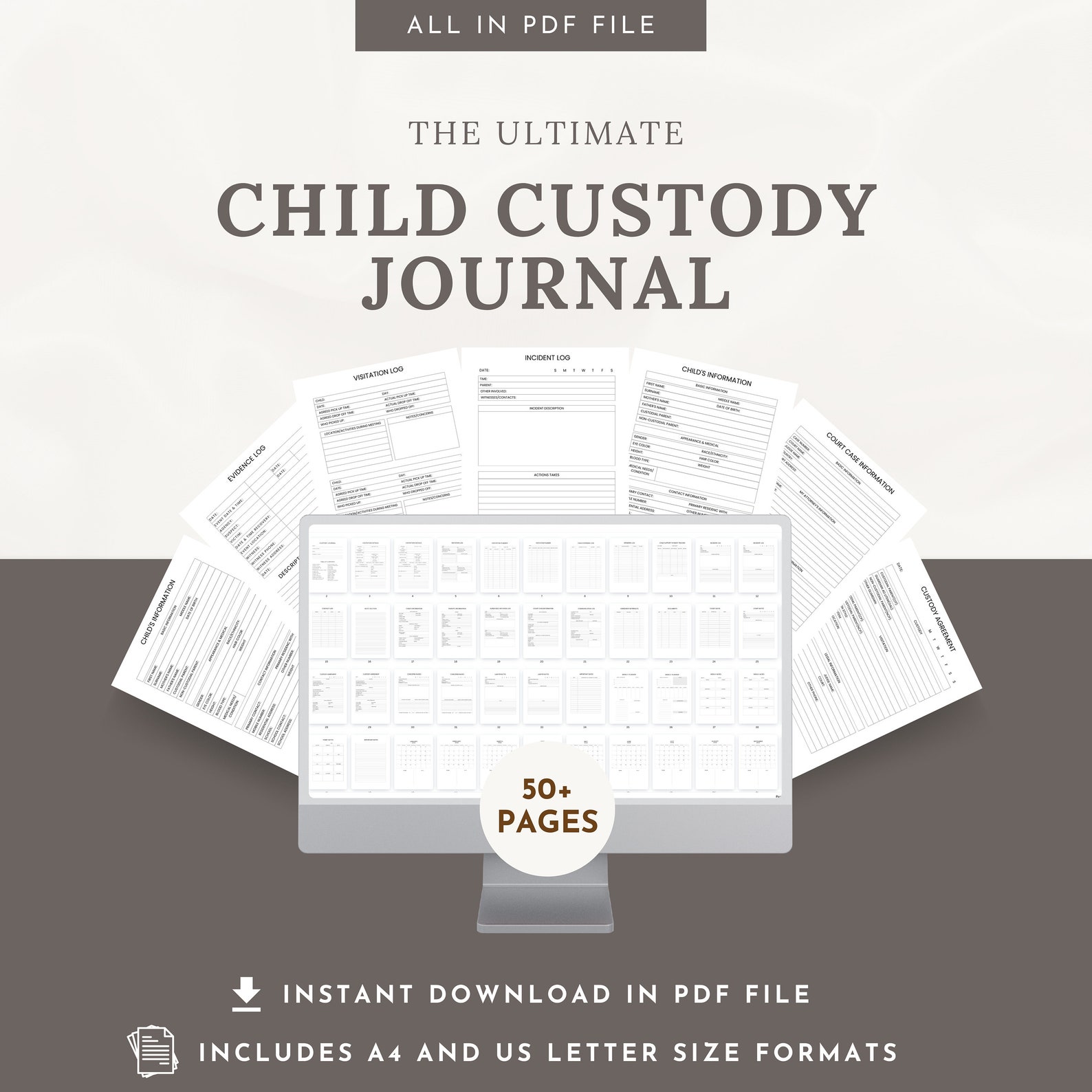 The Ultimate Child Custody Journal -50+ Pages PDF Planner for Co ...