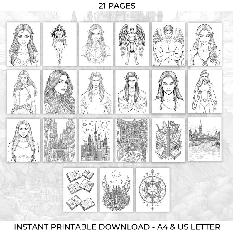 Crescent City Character Coloring Pages | SJM Inspired (PDF) - Etsy UK
