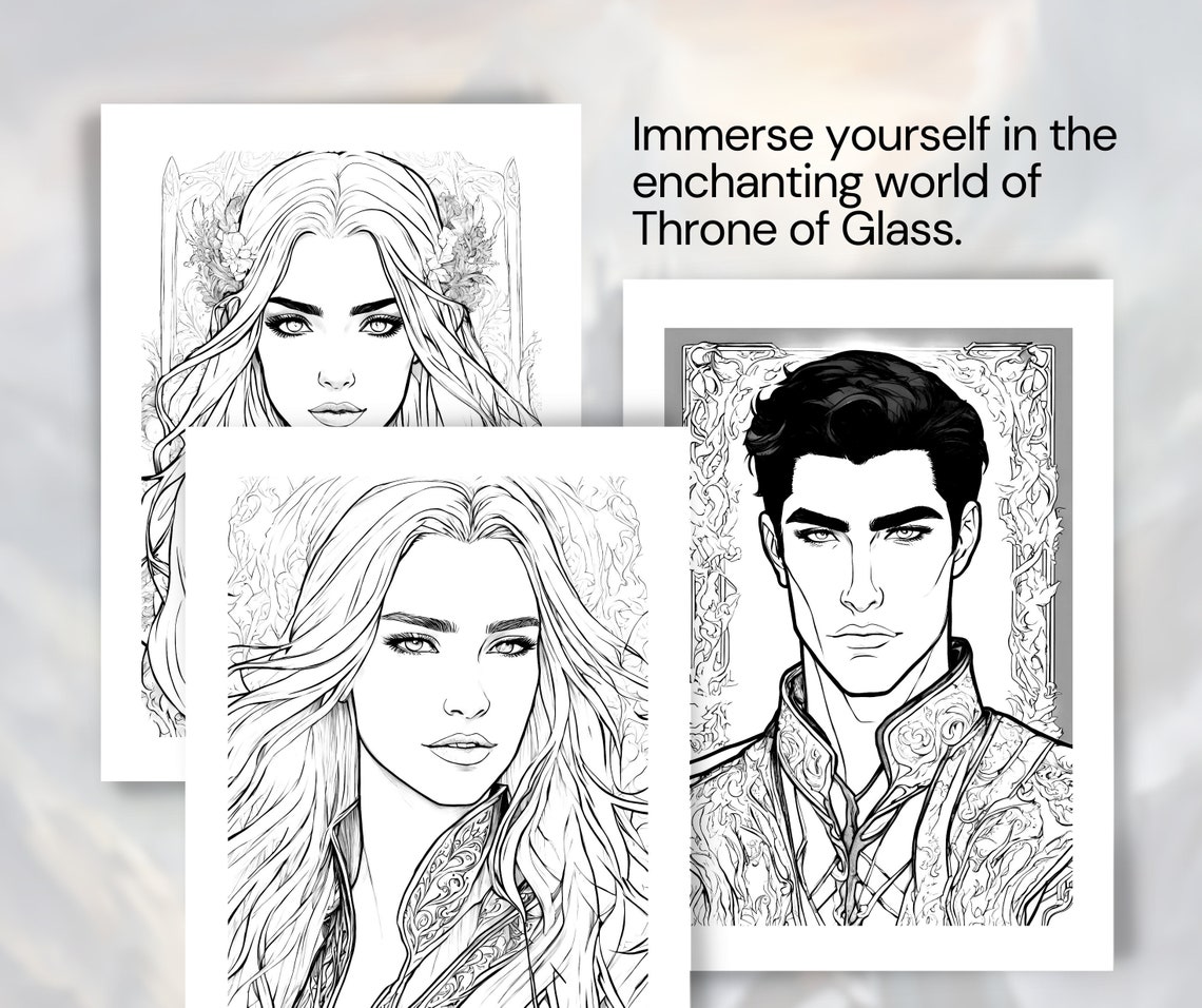 Throne of Glass Coloring Pages: SJM Fan Art (PDF Download) - Etsy