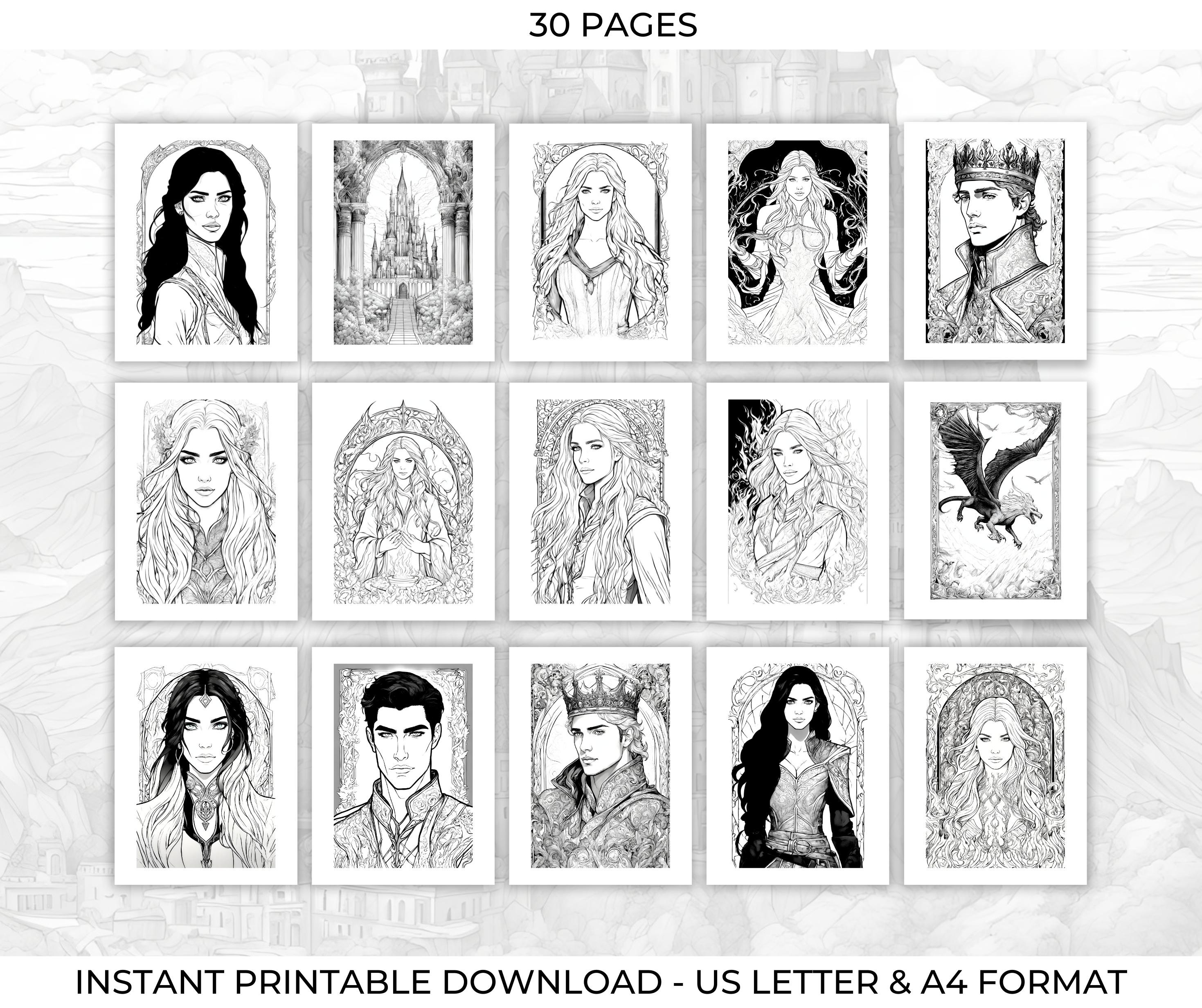 Throne of Glass Coloring Pages: SJM Fan Art (PDF Download) - Etsy