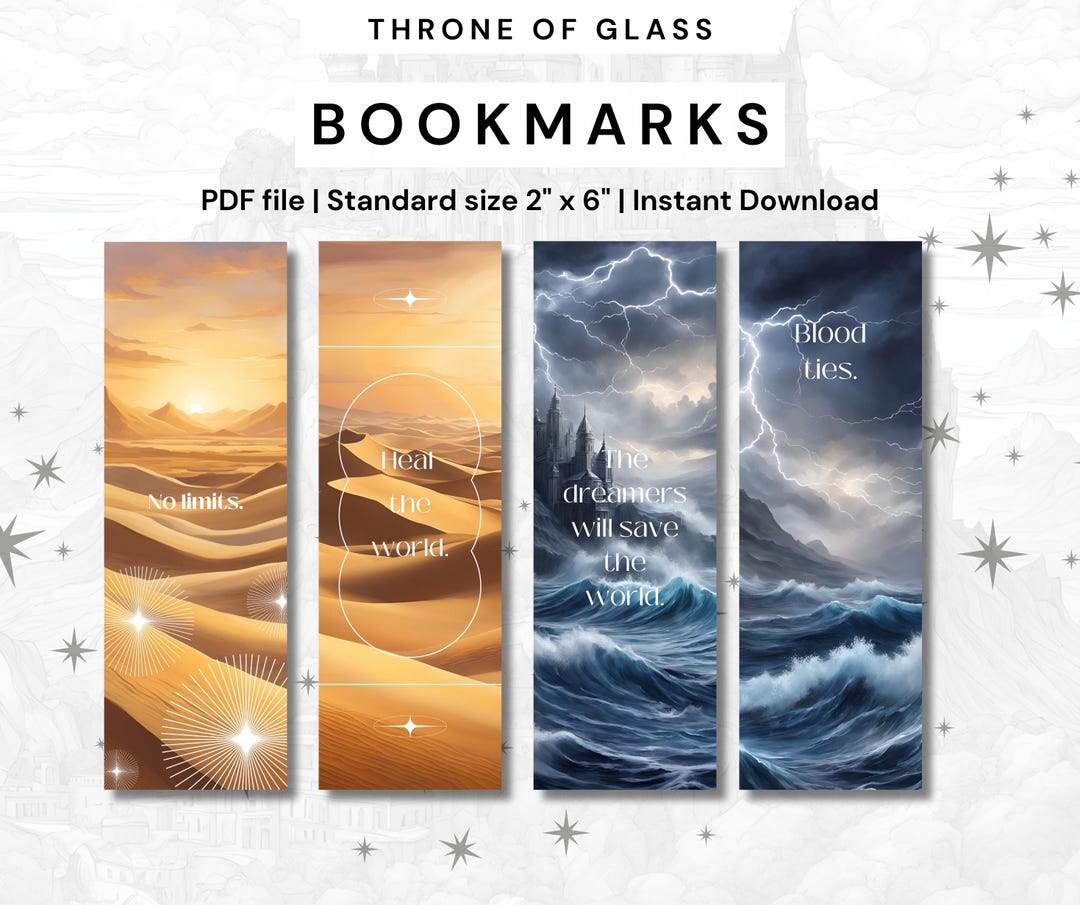 Throne of Glass Bookmarks Tower of Dawn Empire of Storms Sarah J Maas ...