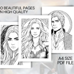 Throne of Glass Coloring Book: Fan Art, Rowan, Aelin, Dorian (PDF) - Etsy