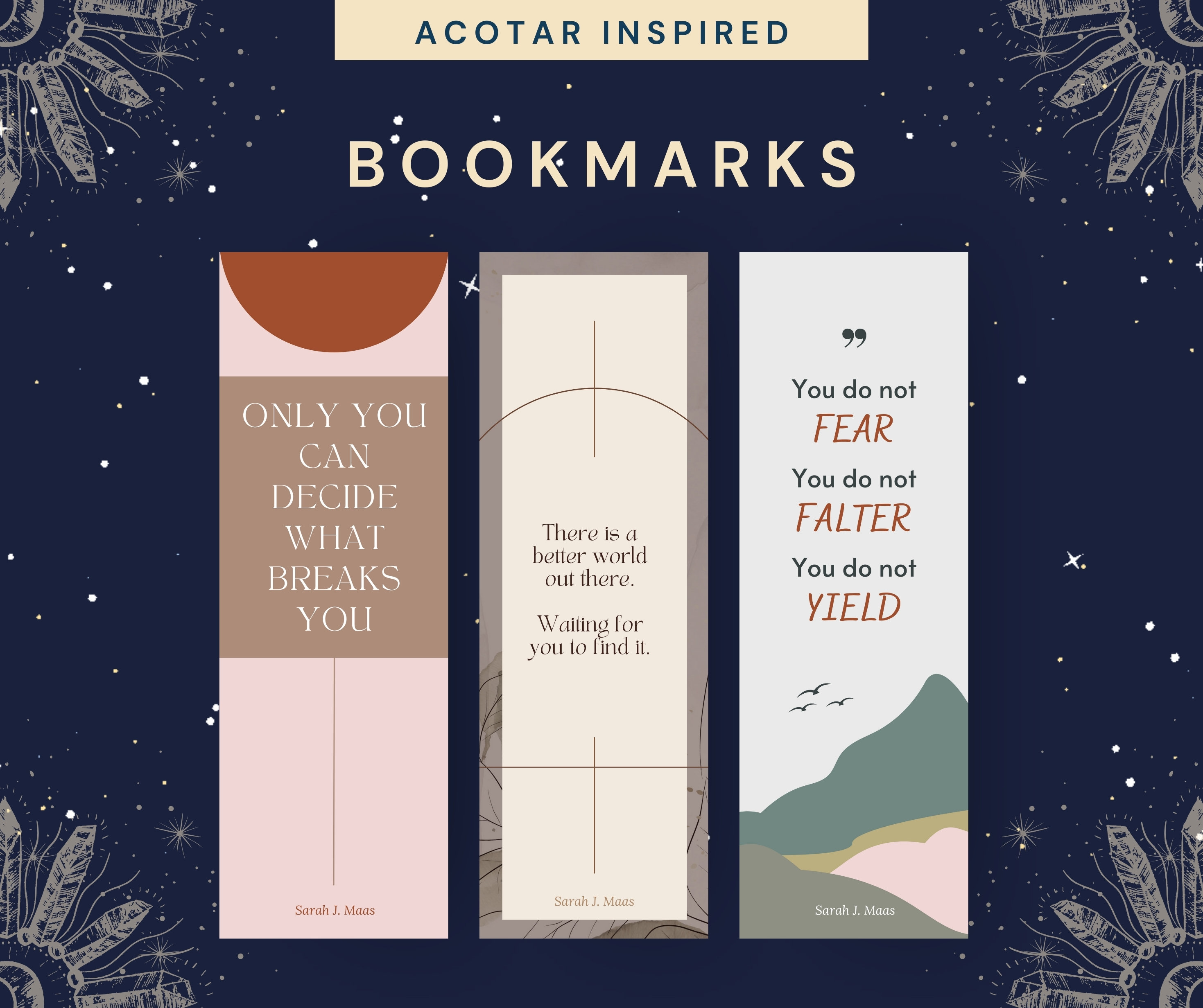 Printable Acotar Bookmarks With Quotes Acotar Merch Perfect for ACOTAR ...