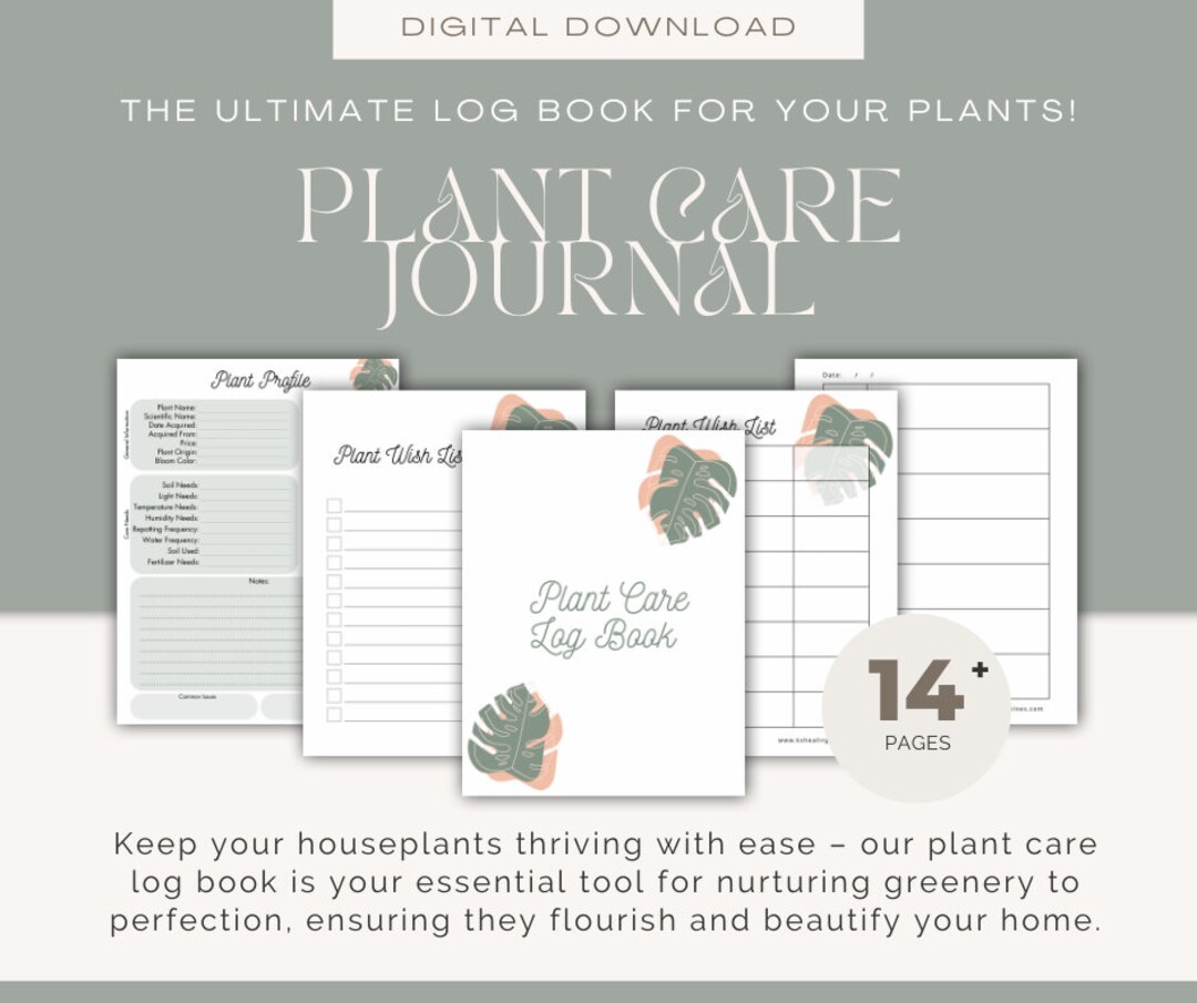 Plant Care Log Book Digital Download Track Growth - Etsy