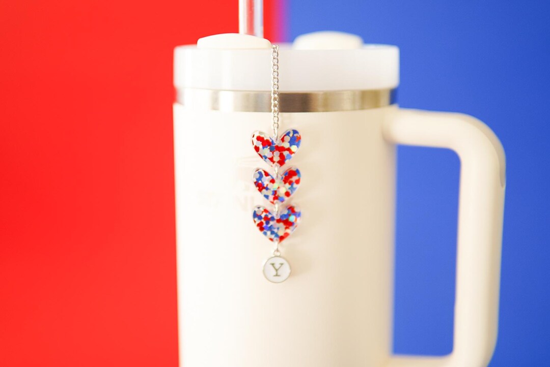 Short 4th of July Stanley Charm: Iridescent Hearts, Personalized ...