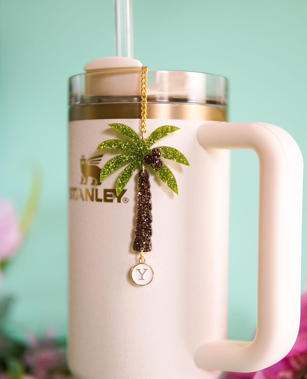Palm Tree Stanley Straw Charm, Straw Dangle, Stanley Accessories ...