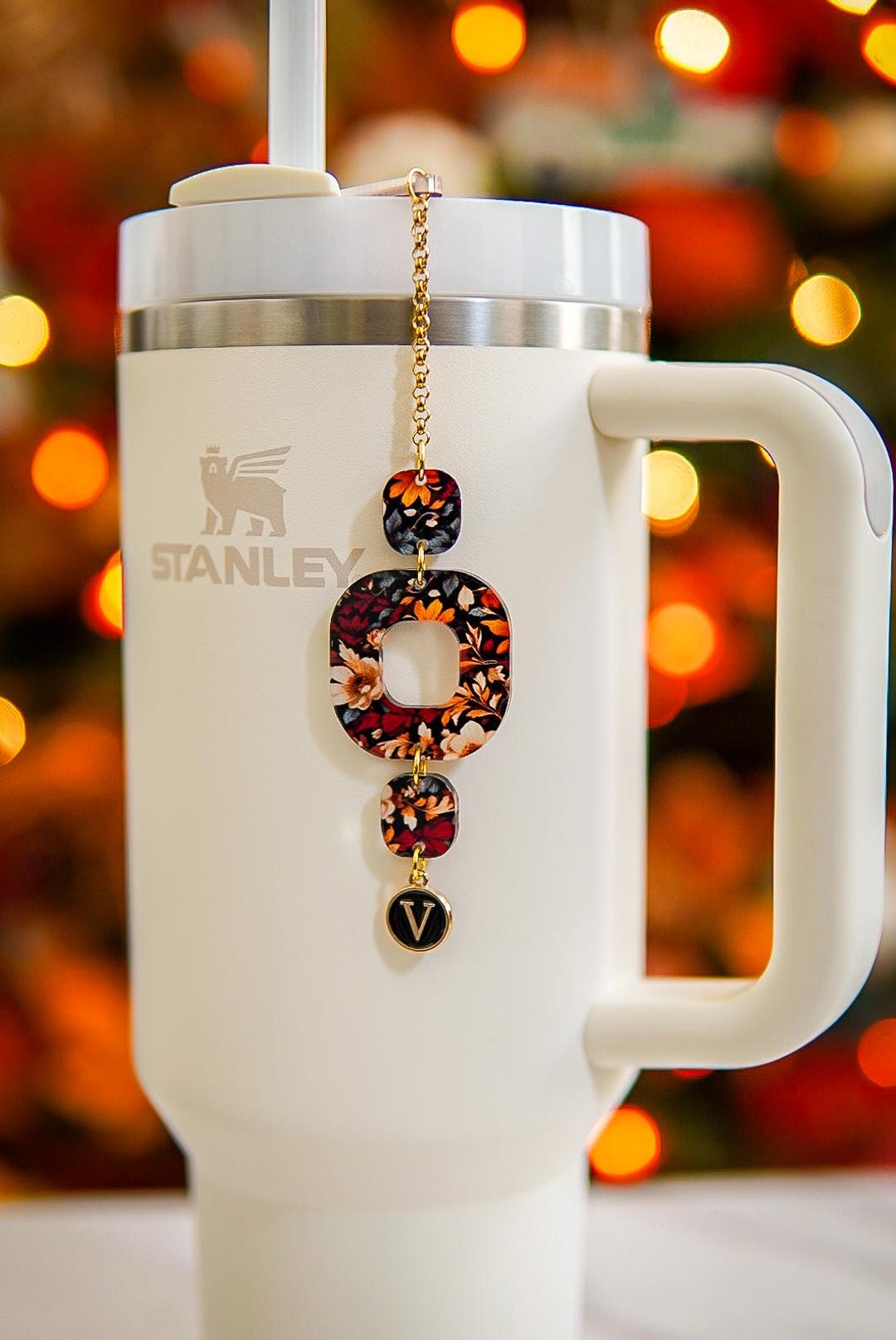 Retro Autumn Stanley Tumbler Charm: Personalized Name, Acrylic Fall ...