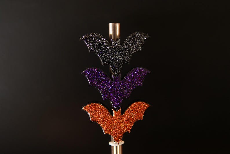 3D Printed Bat Straw Topper: Halloween Tumbler Accessory - Etsy