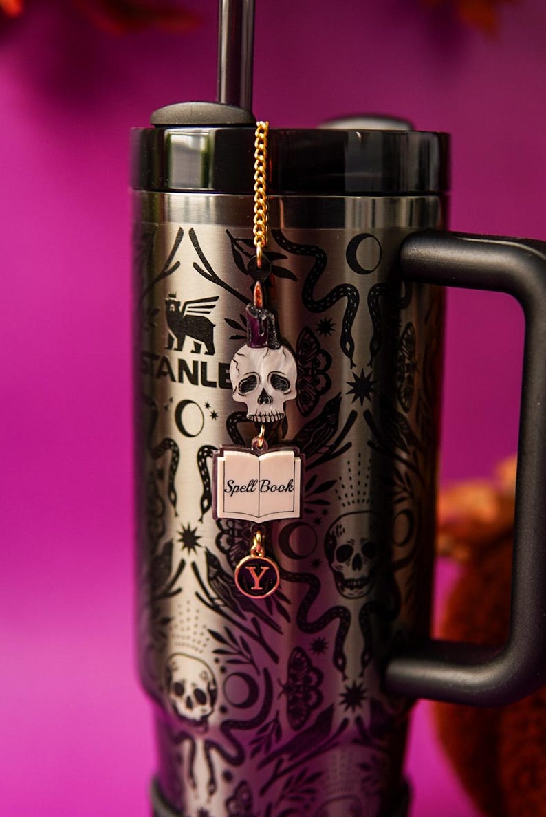 Gothic Skull & Spell Book Stanley Charm: Tumbler Accessory - Etsy