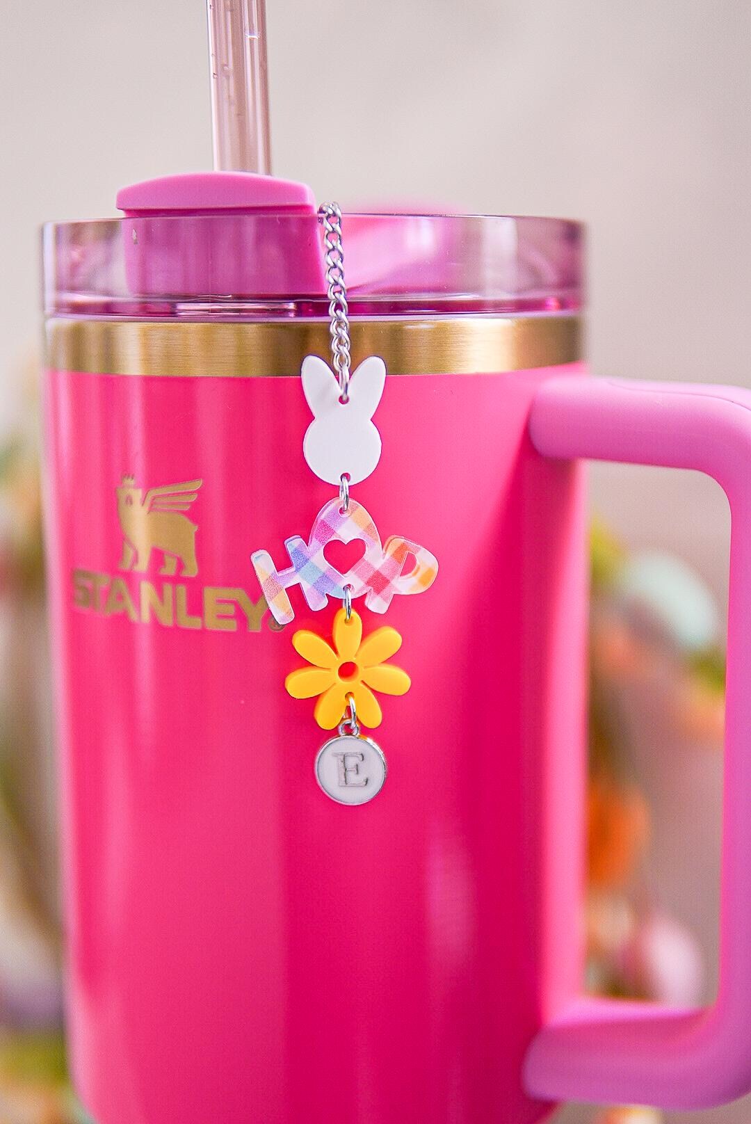 Personalized Bunny Stanley Straw Topper: Easter Spring Charm ...
