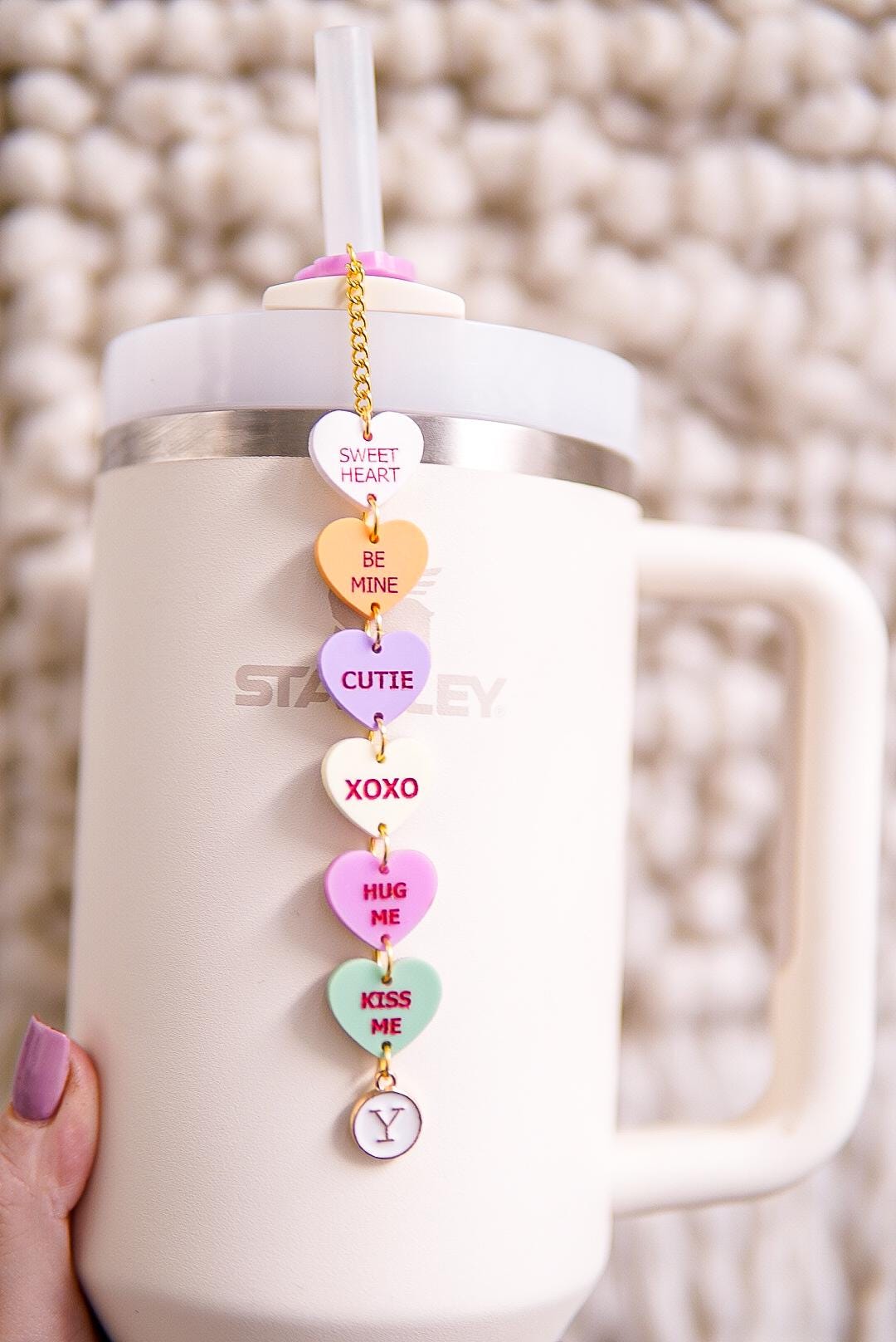 Conversation Hearts Stanley Charm: Personalized Straw Topper - Etsy