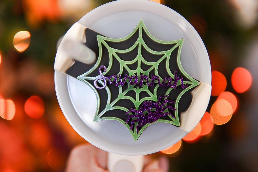 Glow Spider Stanley Name Plate, Stanley Accessories, Stanley Name Tag ...