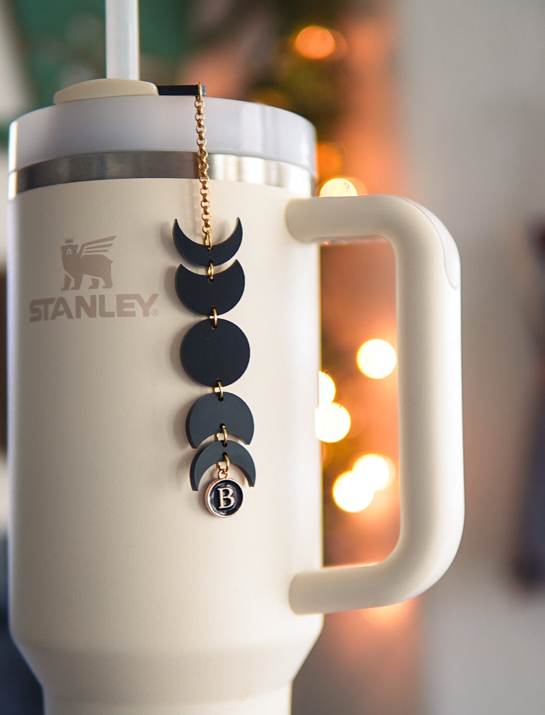 Custom Moon Phase Stanley Charm: Celestial Straw Topper, Letter Initial ...