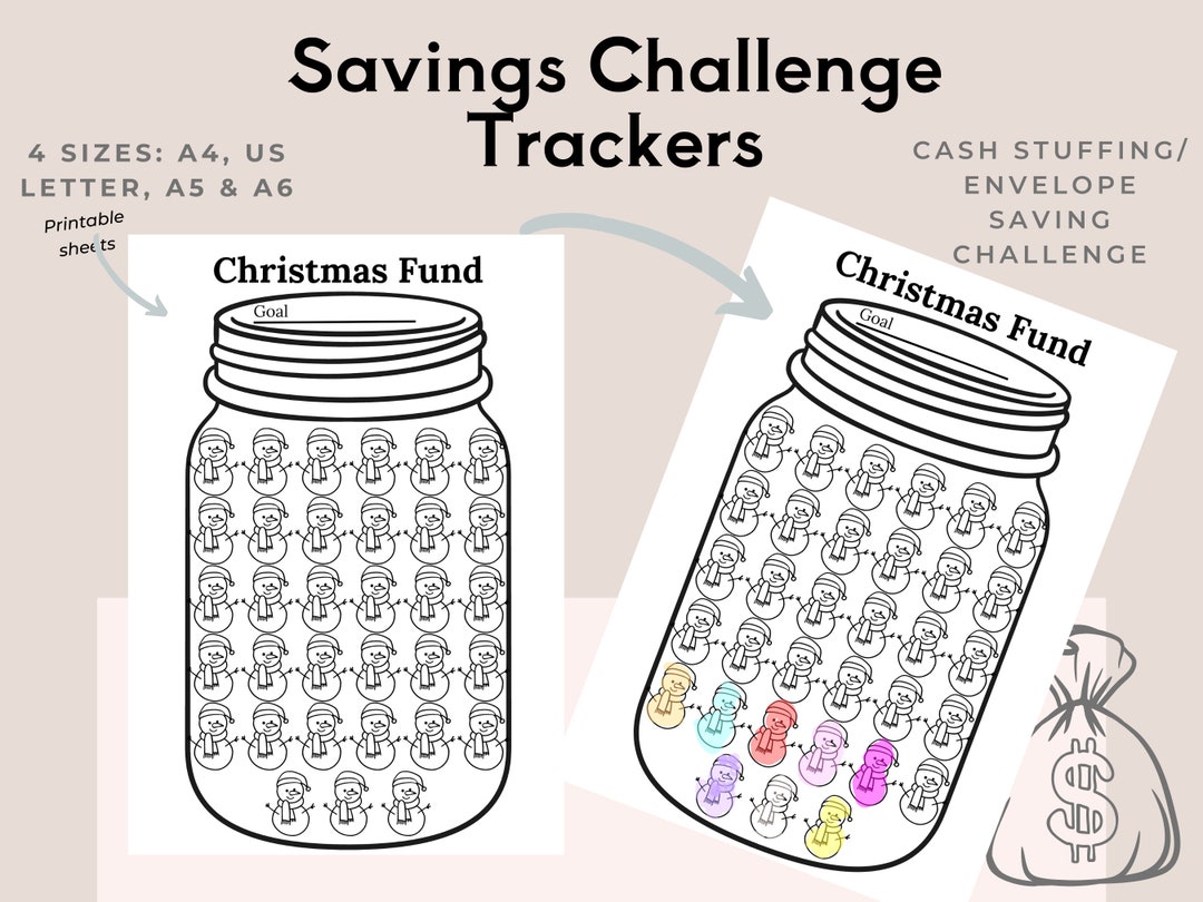 Christmas Snowman Savings Tracker: Printable Jar Design (digital ...