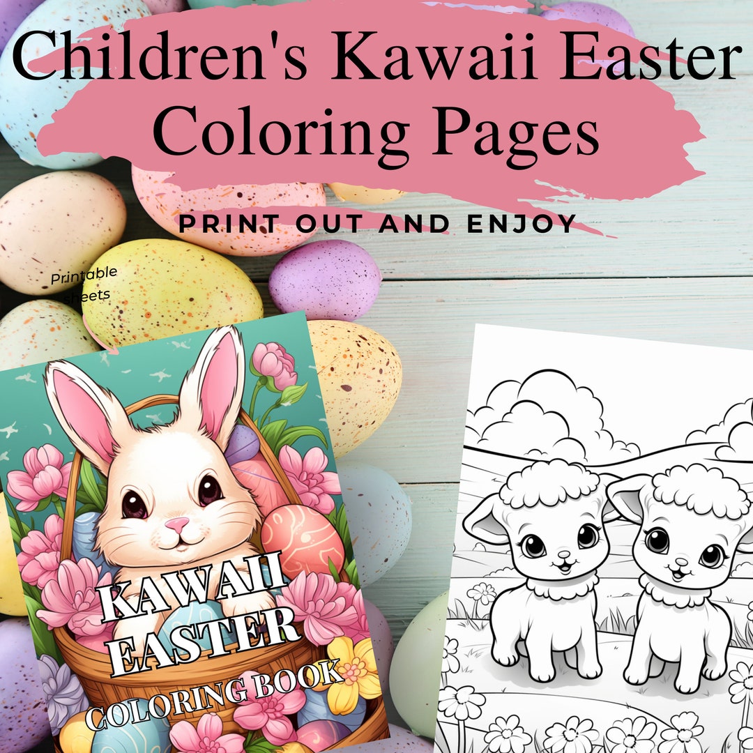 Kawaii Easter Delight: 62 Unique Adorable Cute Easter-themed Coloring ...