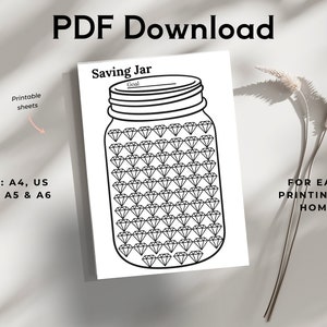 Printable Savings Fund Tracker, Diamonds in a Jar Design, for Emergency ...