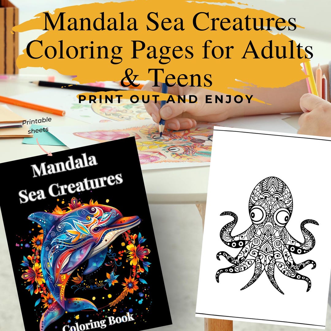 Intricate Mandala Sea Creatures: 50 Unique Designs for Colorful ...