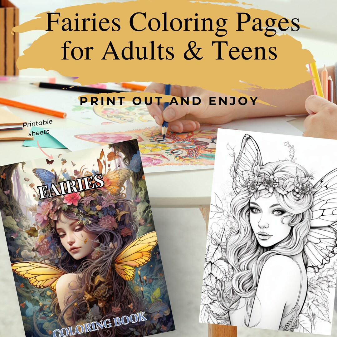 Enchanting Fairyland: Adult/teen Mindfulness Coloring Pages - 50 Unique ...