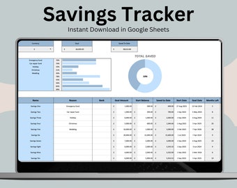 Savings Tracker, Sinking Fund Google Sheet - Etsy