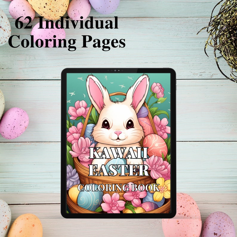 Kawaii Easter Delight: 62 Unique Adorable Cute Easter-themed Coloring ...