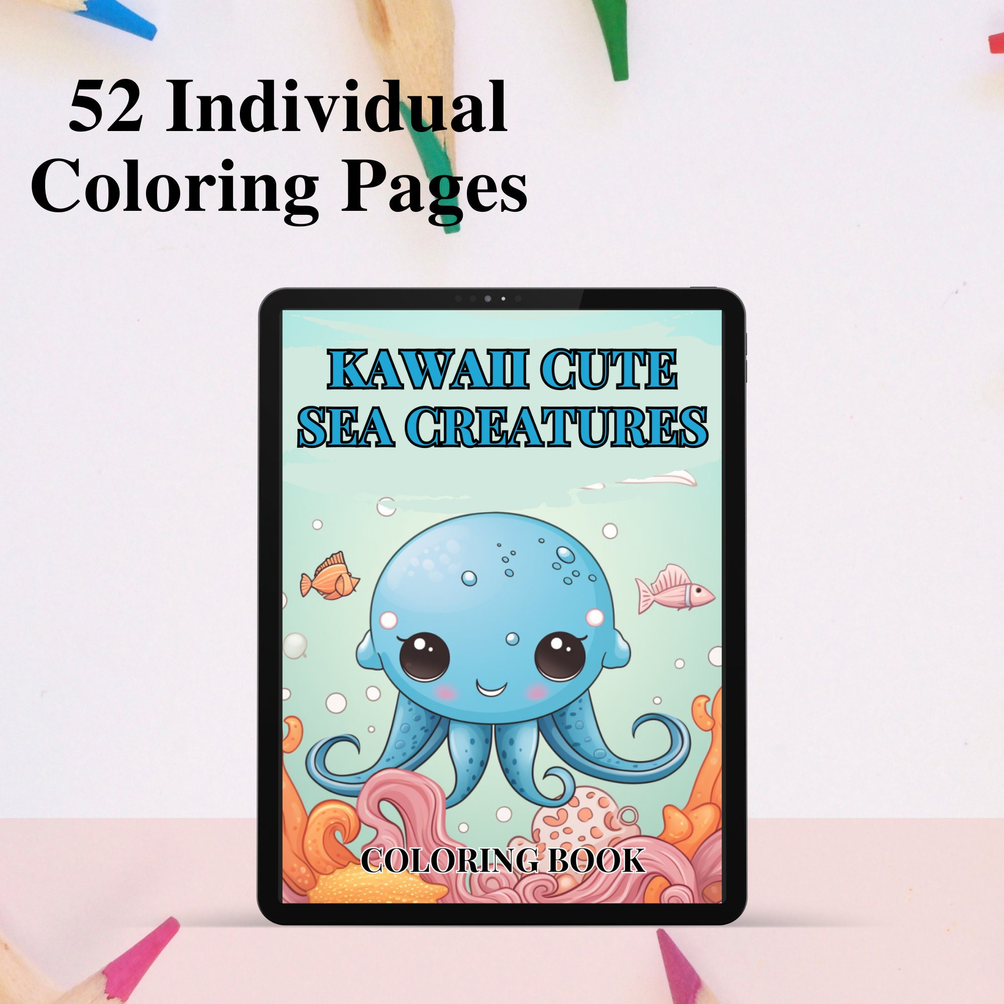 Kawaii Under the Sea Journey: Cute Children's Coloring Book Pages ...