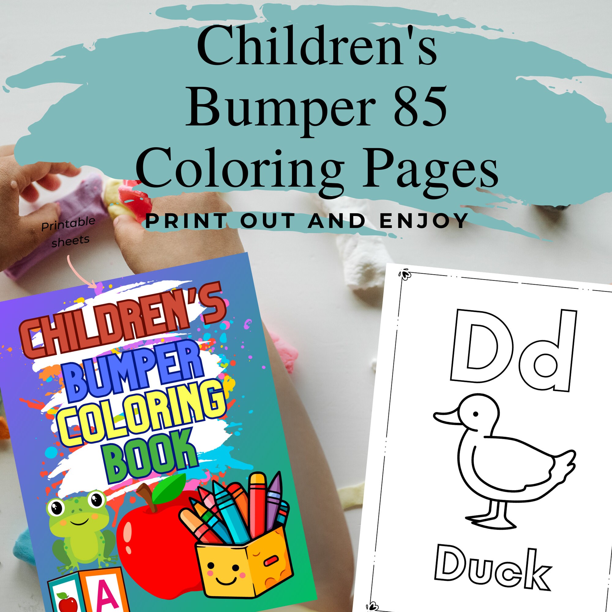 Children's Bumper ABC, Pictures, Words Coloring Book 85 Pages of ...