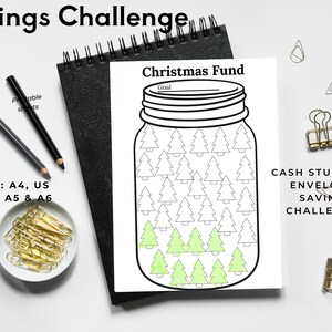 Printable Savings Fund Tracker, Christmas Tree Jar Design, for ...